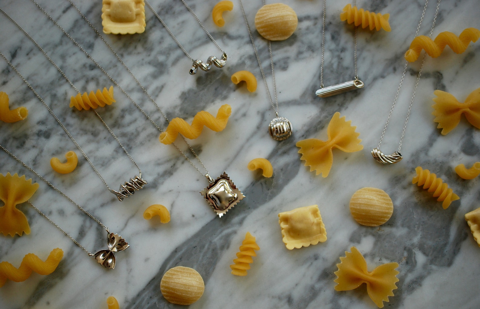 Sterling Silver Ravioli Pasta Necklace, Foodie Jewelry - Etsy