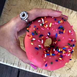 Sprinkle Doughnut Sterling Silver Ring - Foodie Jewelry Gift - Etsy