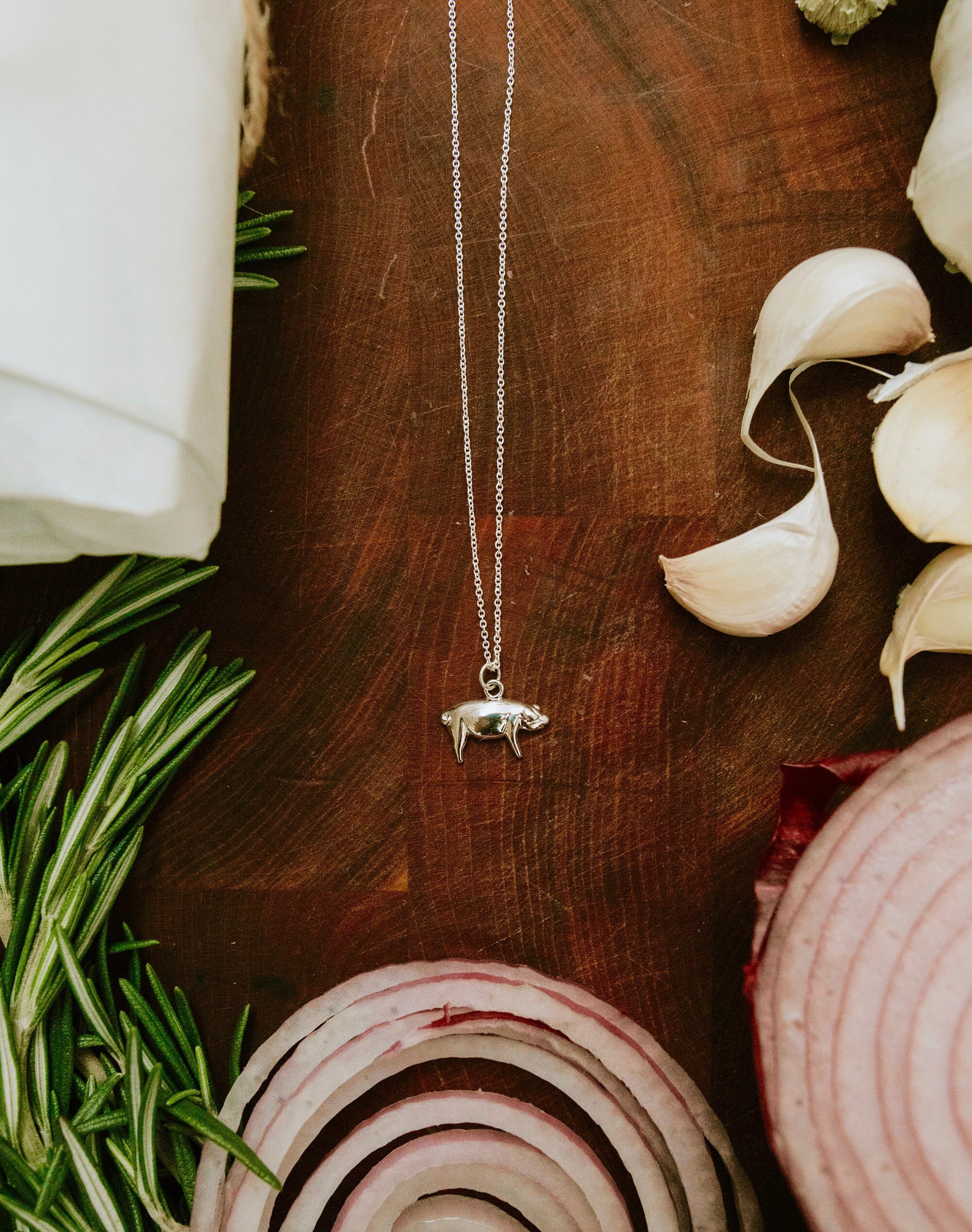 Pig Necklace - Sterling Silver Foodie Jewelry, Hunger Relief - Etsy