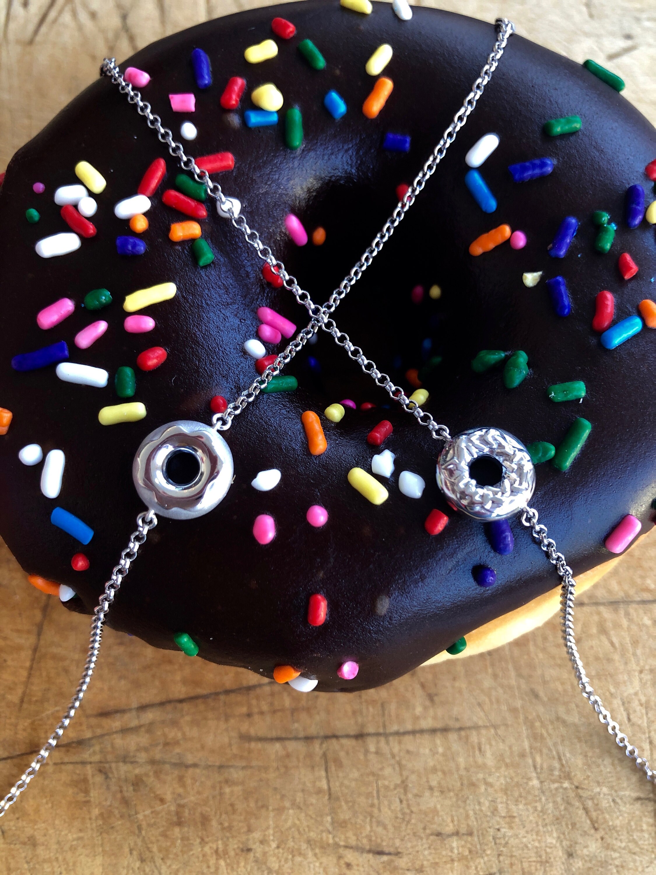 Doughnut Bracelet Sprinkles Silver by Delicacies Jewelry | Etsy