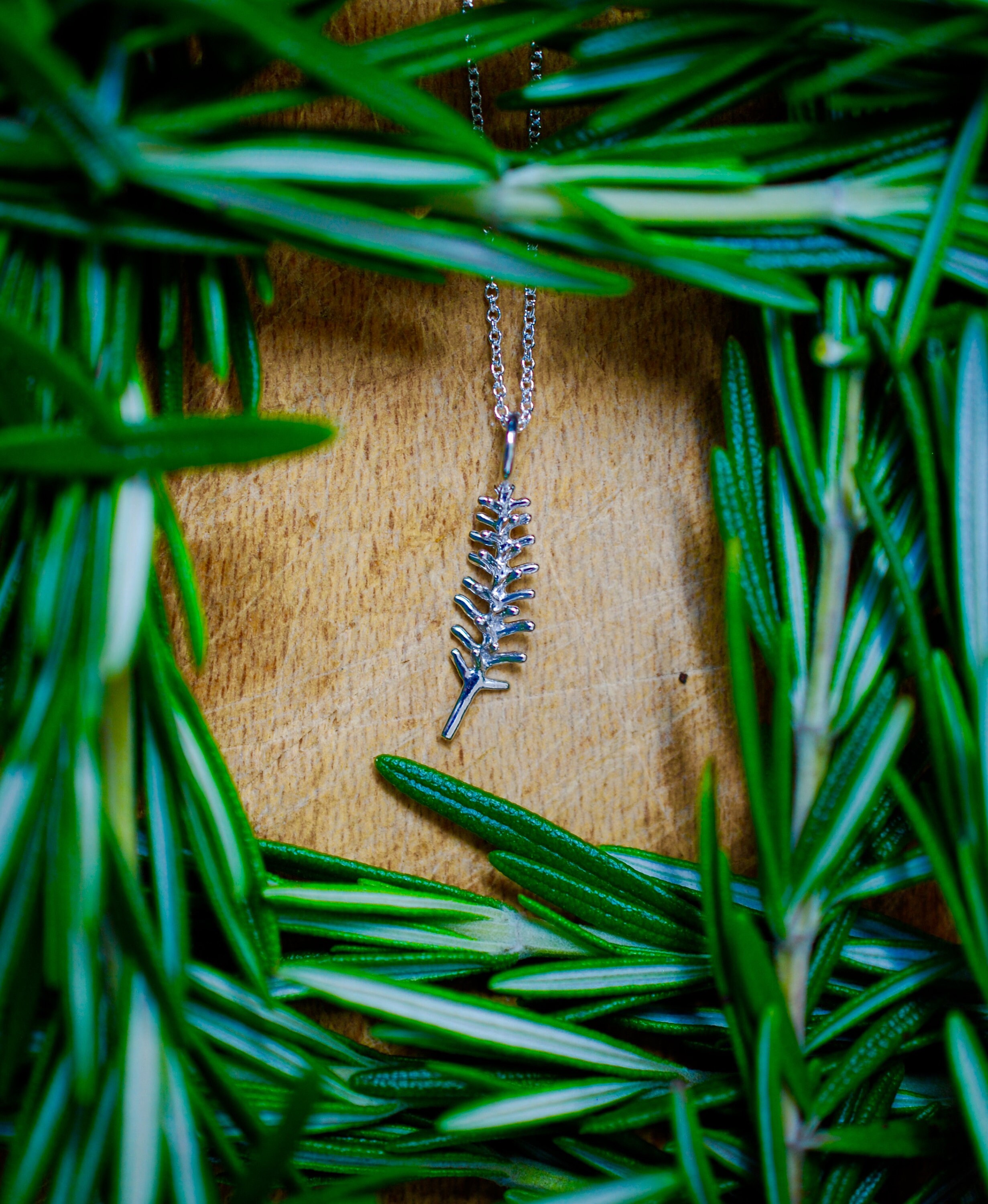 Sterling Silver Rosemary Pendant Necklace – Foodie Jewelry Gift - Etsy