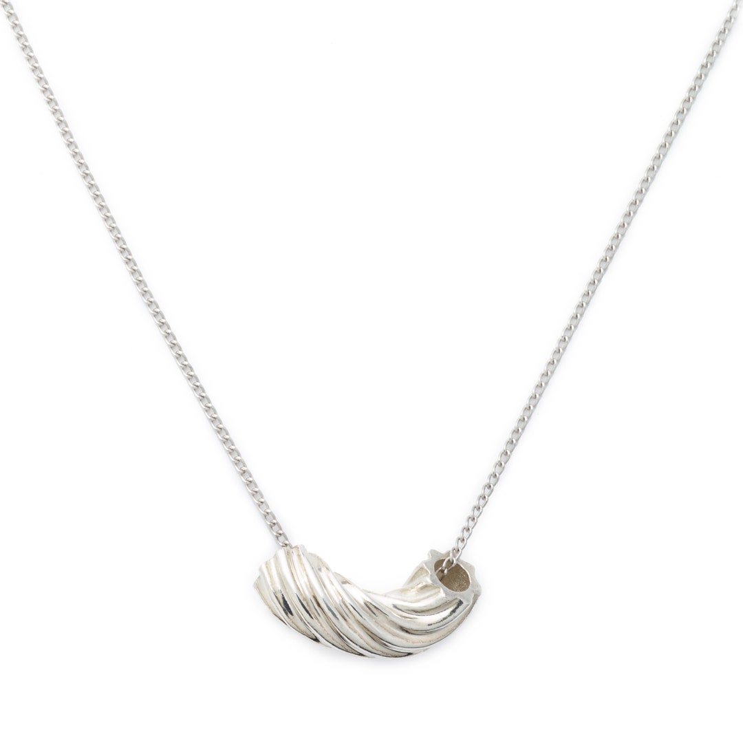 Elbow Macaroni Pasta Necklace Sterling Silver by Delicacies Jewelry ...