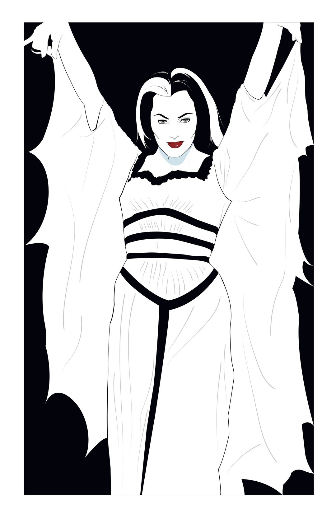 Lily Munster From the Munsters Inspired by Patrick Nagel Horror Movie ...