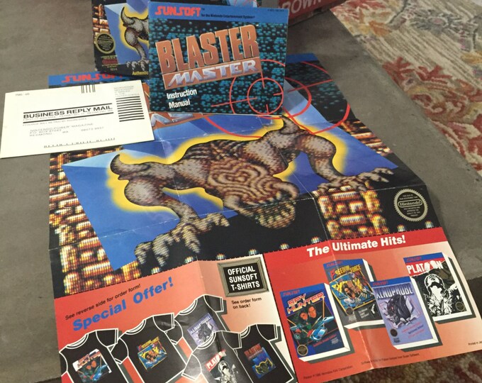 Rare Blaster Master NES (1988) - CIB With Cartridge, Box, Poster, and ...