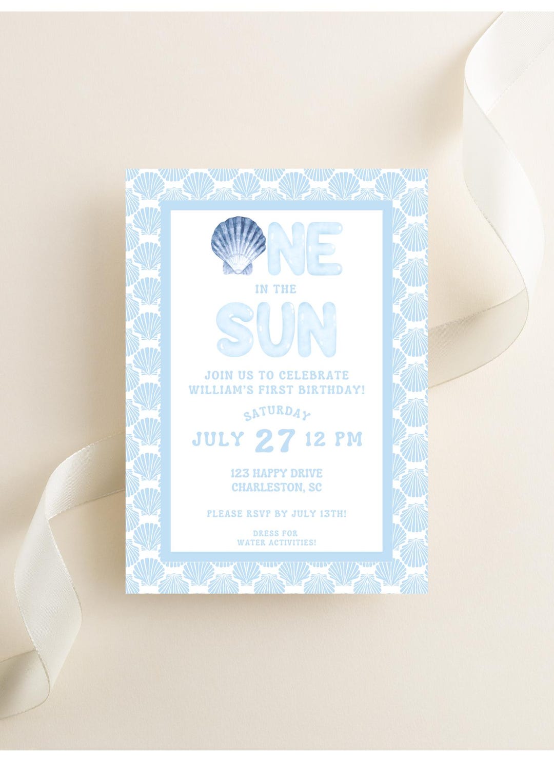 One in the Sun Birthday Party Invitation L Grandmillennial Invitation L ...