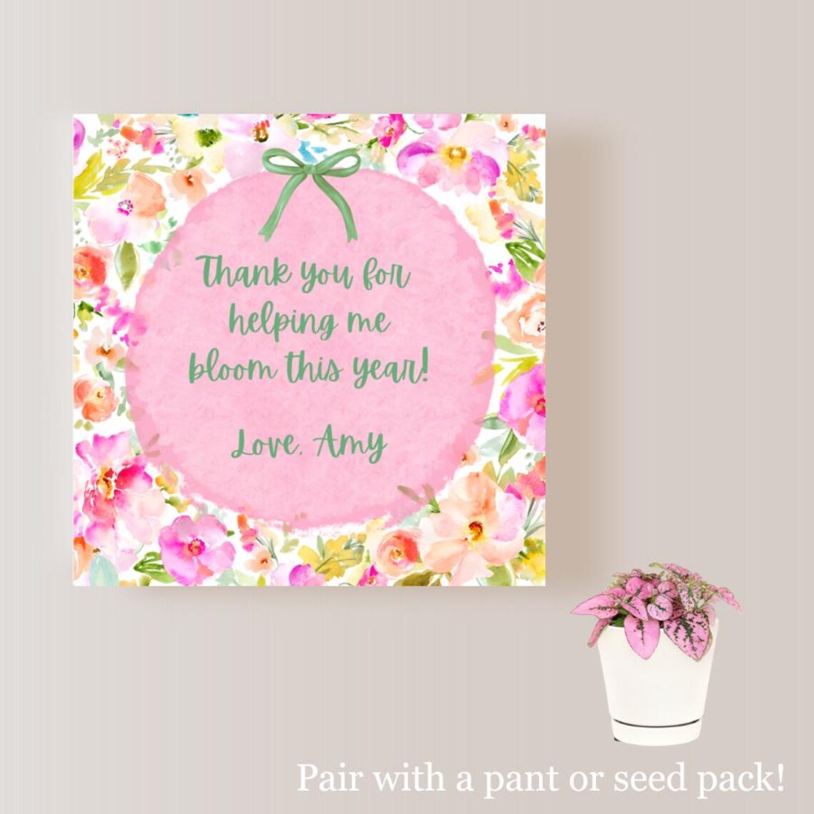 Printable Floral Watercolor Teacher Favor Tags L Teacher Appreciation L ...