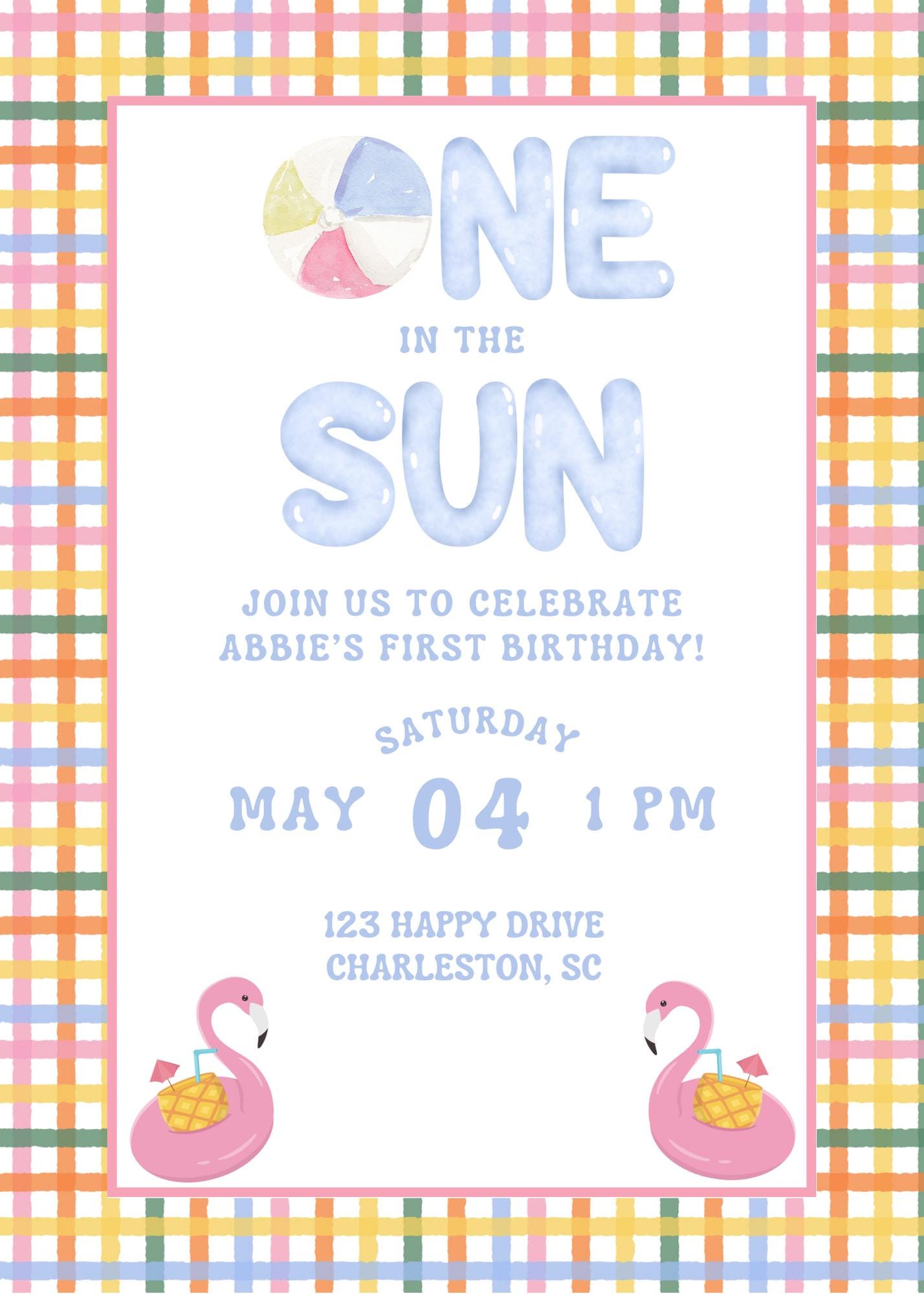 One in the Sun Birthday Party Invitation L Grandmillennial Invitation L ...