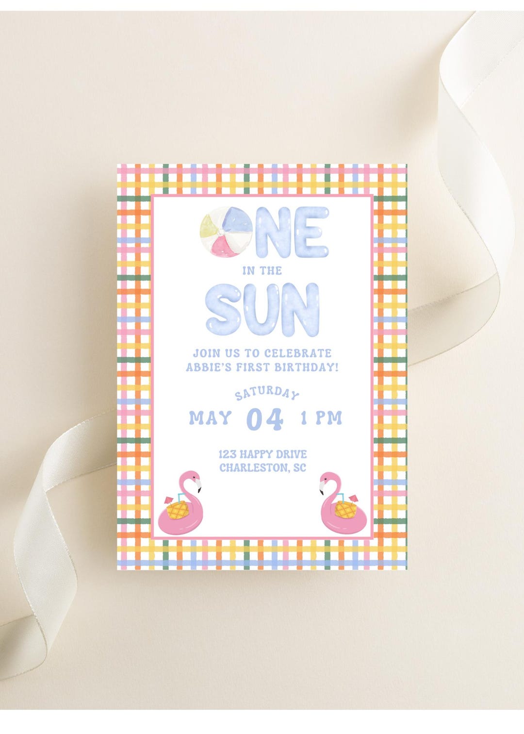 One in the Sun Birthday Party Invitation L Grandmillennial Invitation L ...