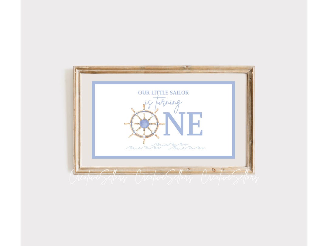 One Little Sailor Frame Tv Art L Birthday Party L Ocean L Custom L ...