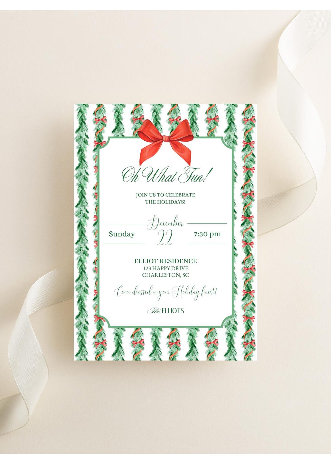 Grandmillennial Christmas Party Invitation L Holiday Party Invitation L ...