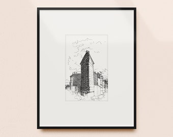 FLATIRON BUILDING Art Print. New York Print. Wall Art Manhattan ...