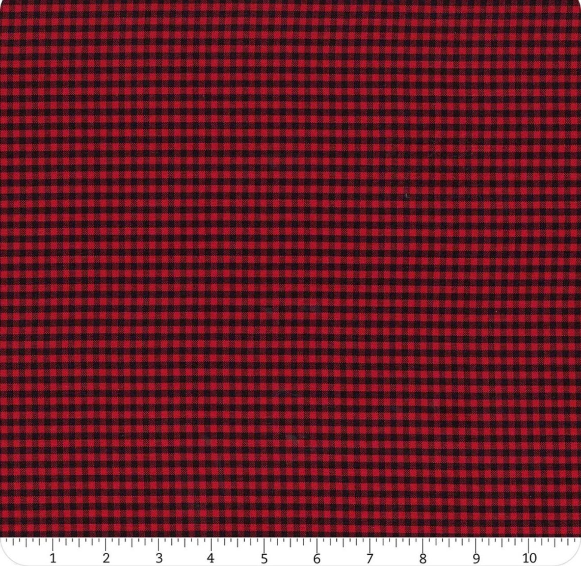 Carolina Gingham by Robert Kaufman - 1/8 Scarlet - Black and Red ...
