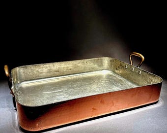 HUGE Vintage Copper Gratin Pan: Bridge Kitchenware, Made in France - Etsy