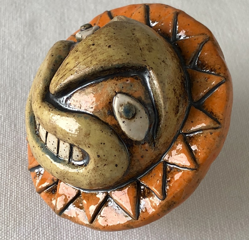 Ceramic Rattle Sun Face Design Handmade Ceramics Rattle Ceramic Decor ...