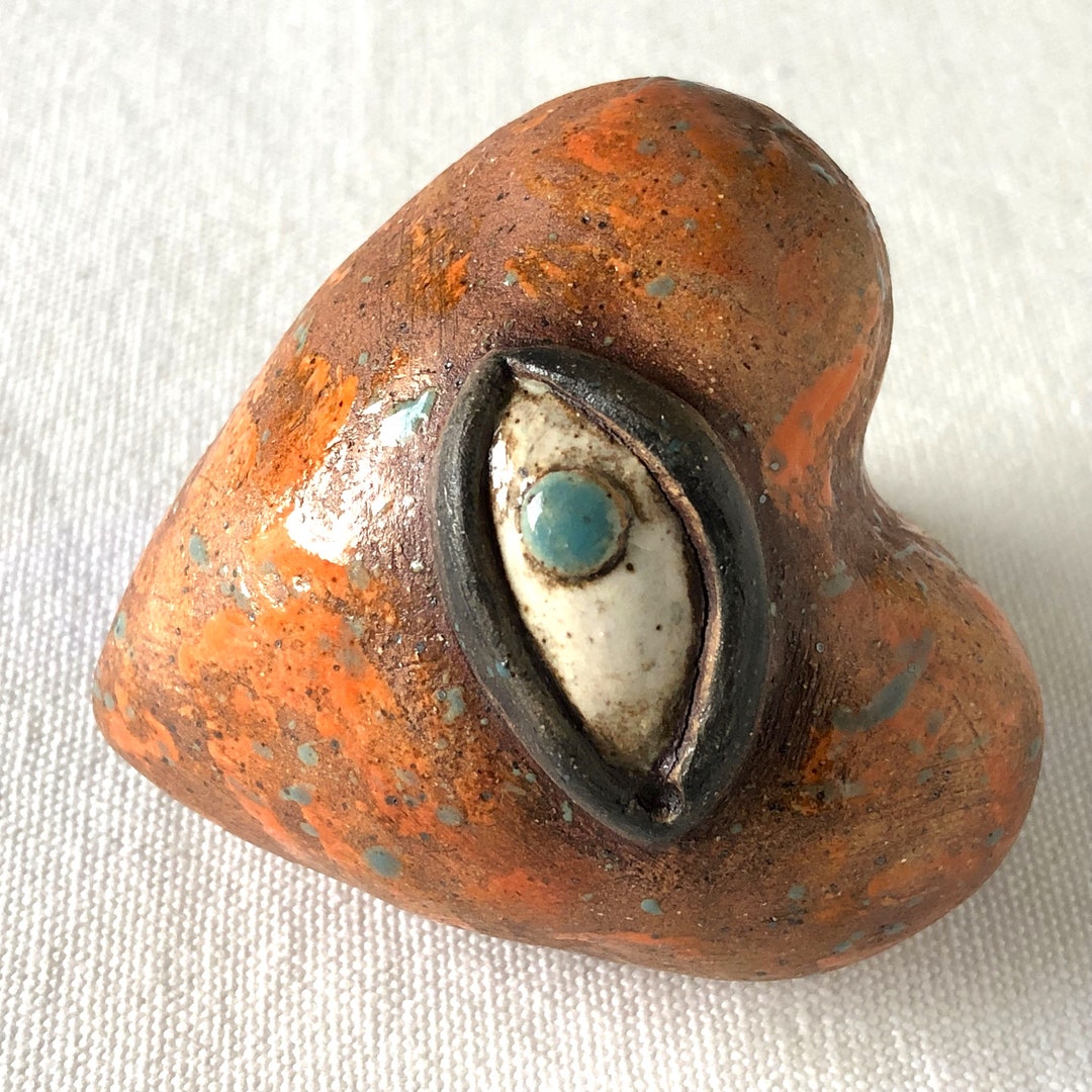 Ceramic Heart Rattle Heart & Eye Handmade Rattle Heart Decor - Etsy