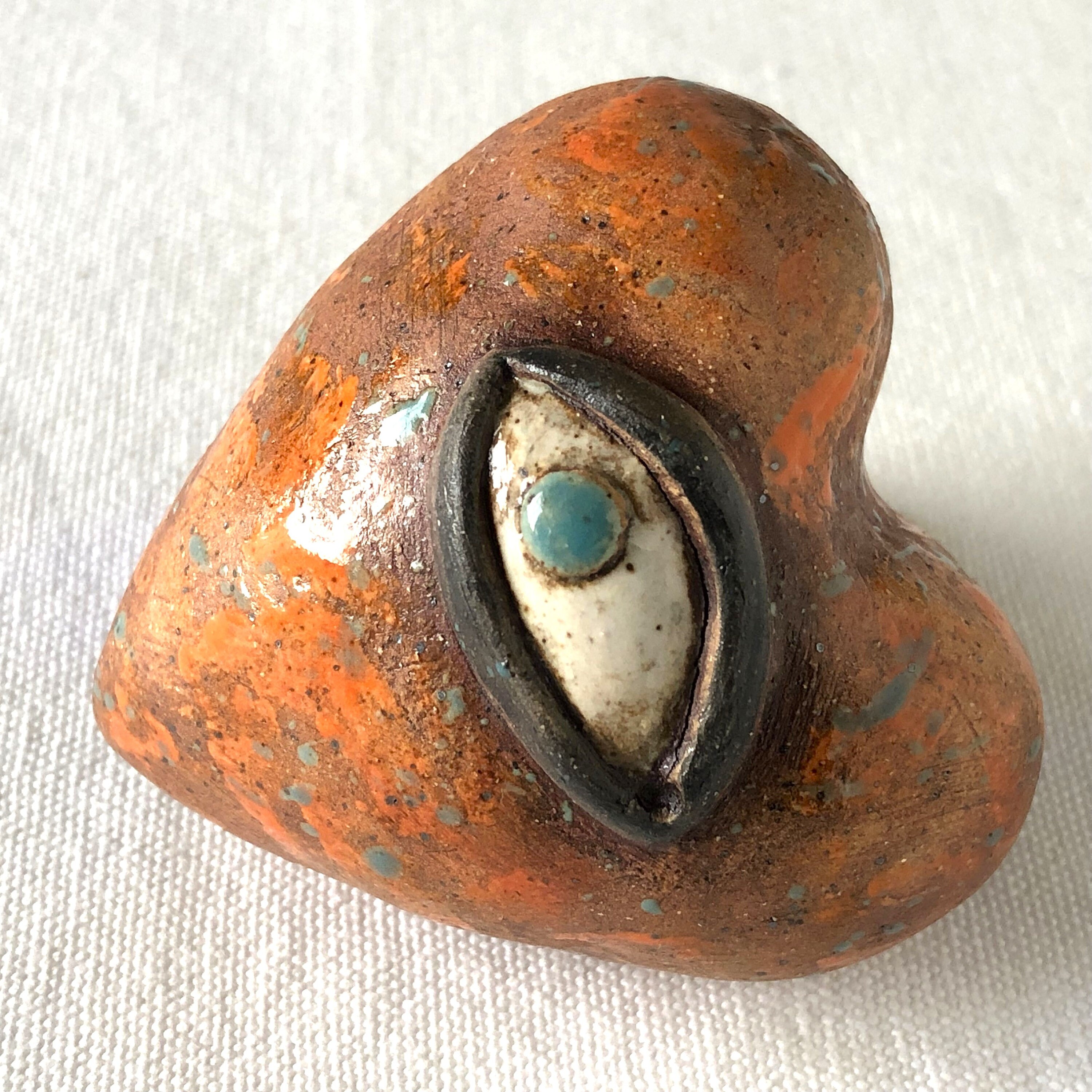 Ceramic Heart Rattle Heart & Eye Handmade Rattle Heart Decor - Etsy