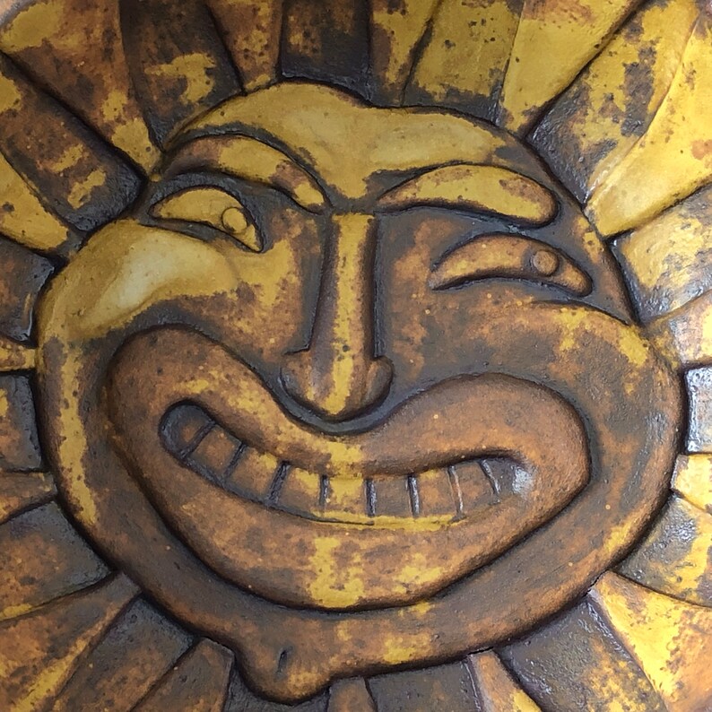 Handmade Ceramic Sun Face Bowl: Decorative Display Bowl - Etsy