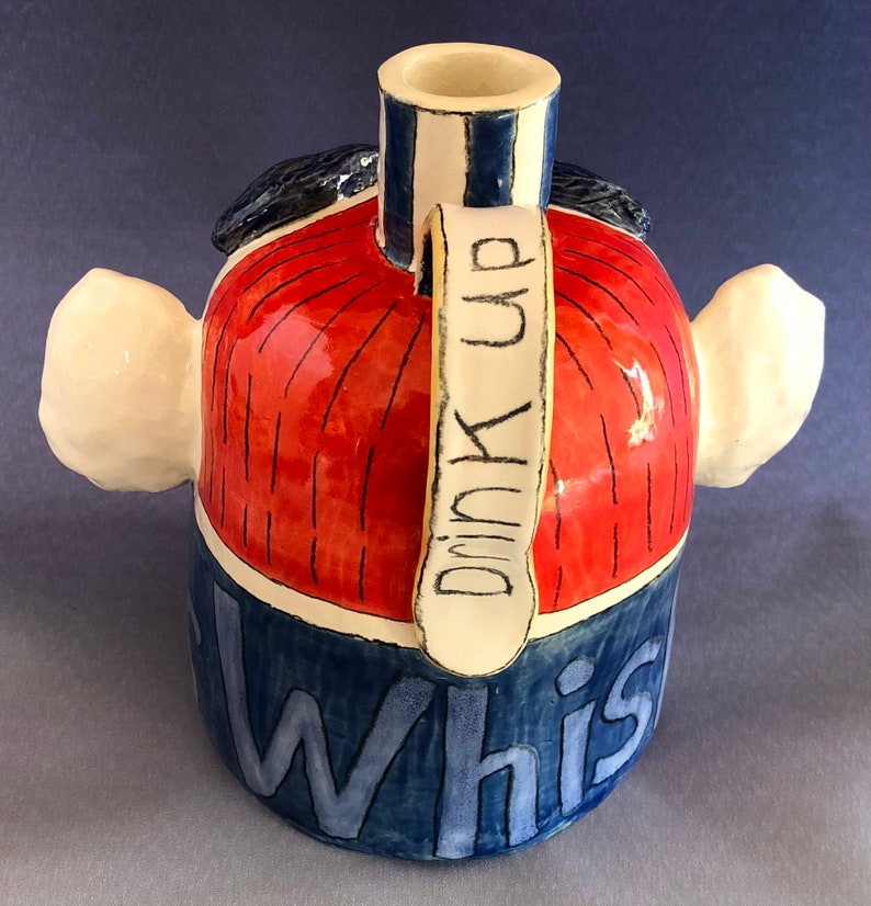 Big Eared Face Jug Whiskey Jug Drink up Handmade Ceramic Jug Folk Art ...