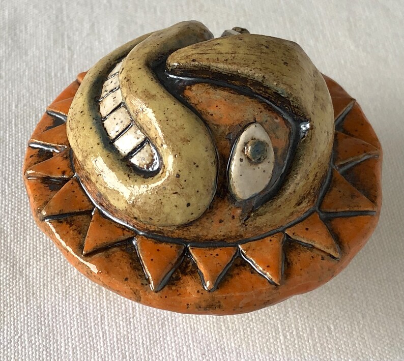 Ceramic Rattle Sun Face Design Handmade Ceramics Rattle Ceramic Decor ...