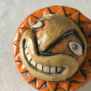 Ceramic Rattle Sun Face Design Handmade Ceramics Rattle Ceramic Decor ...