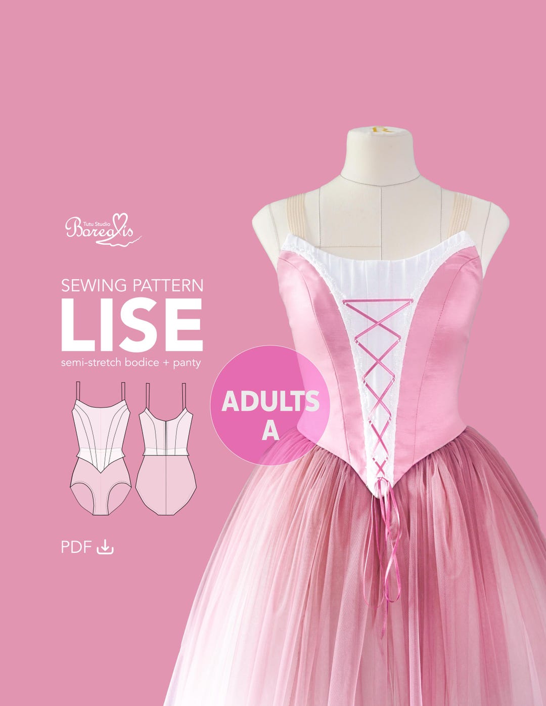 Sewing Pattern | Semi-stretch Ballet Bodice | Adults A - Etsy
