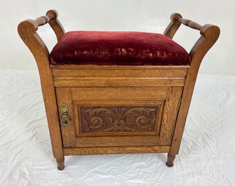 Antique Piano Stool - Etsy