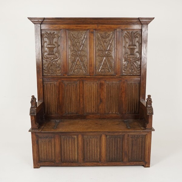 Antique High Back Bench - Etsy