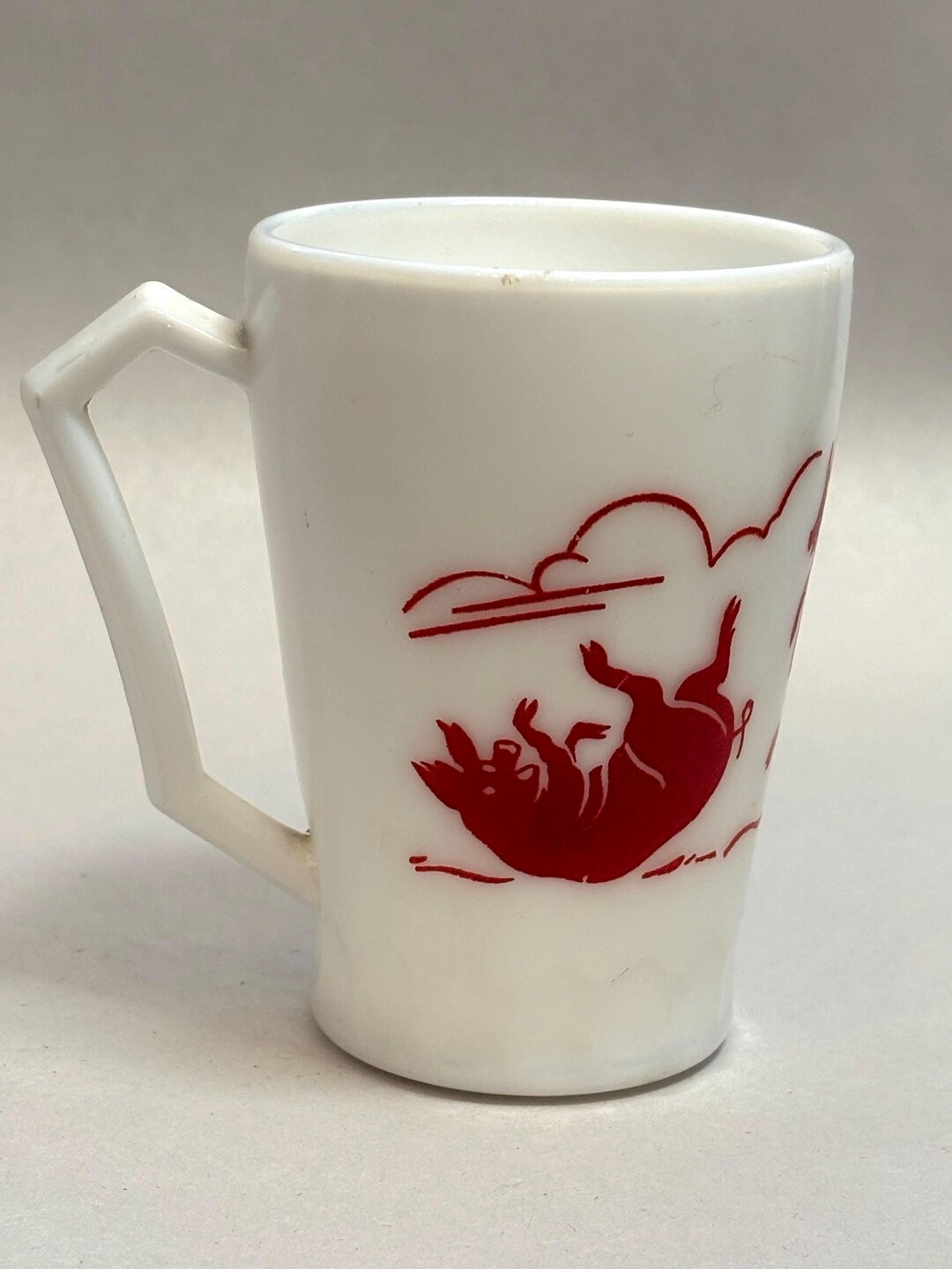 Hazel Atlas "three Little Pigs" Milk Glass Child's Mug - Etsy