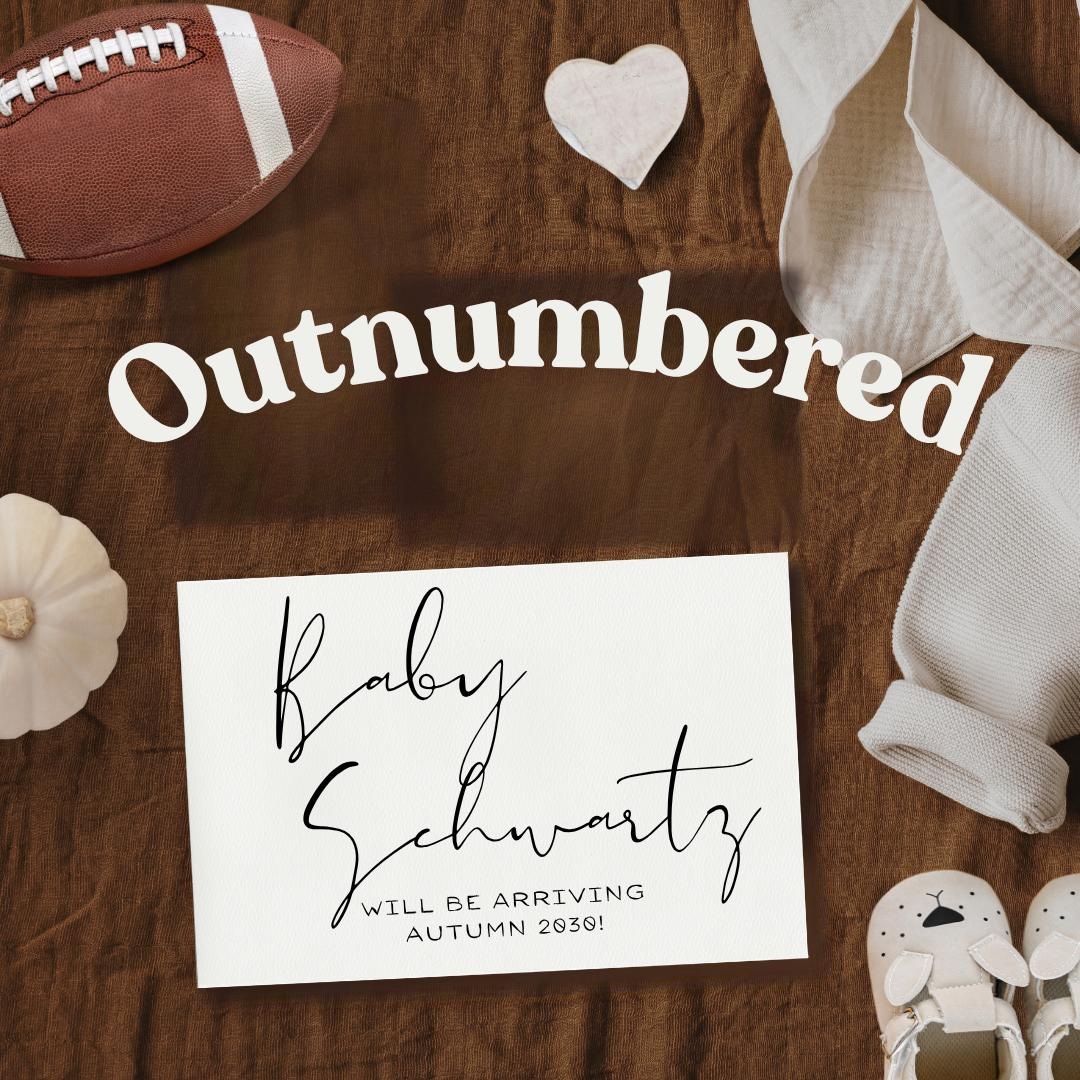 Football Baby Announcement - Outnumbered - Etsy
