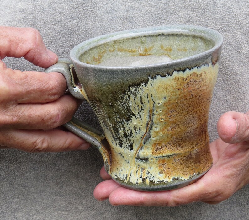 Ceramic Mug, Wood and Soda Fired, 12 Oz ספל קרמיקה עבודת יד - Etsy