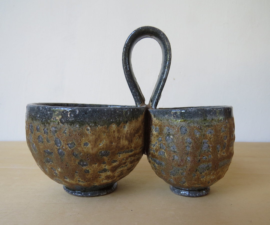 Ceramic Condiment Caddy, Wood and Soda Fired - Etsy