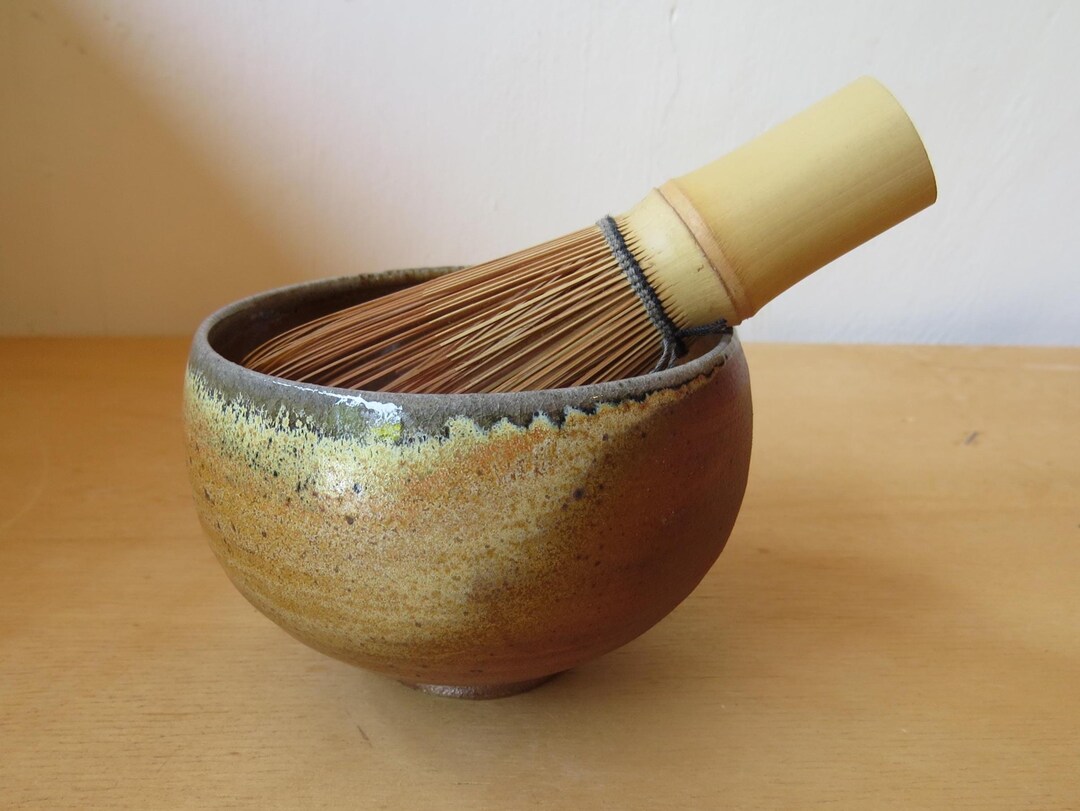 Ceramic Matcha Tea Bowl, Pottery Chawan 6 Oz Wood Soda Fired - Etsy