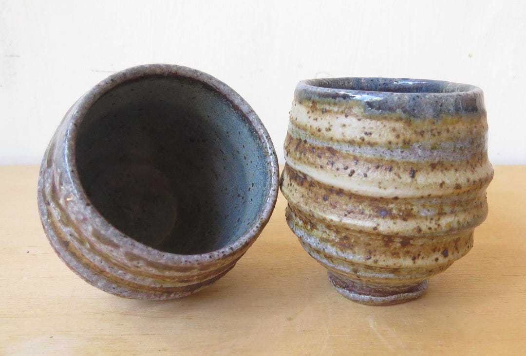 Yunomi Espresso Cup Set: Asymmetric Wabi Sabi Soda Fired Pottery - Etsy