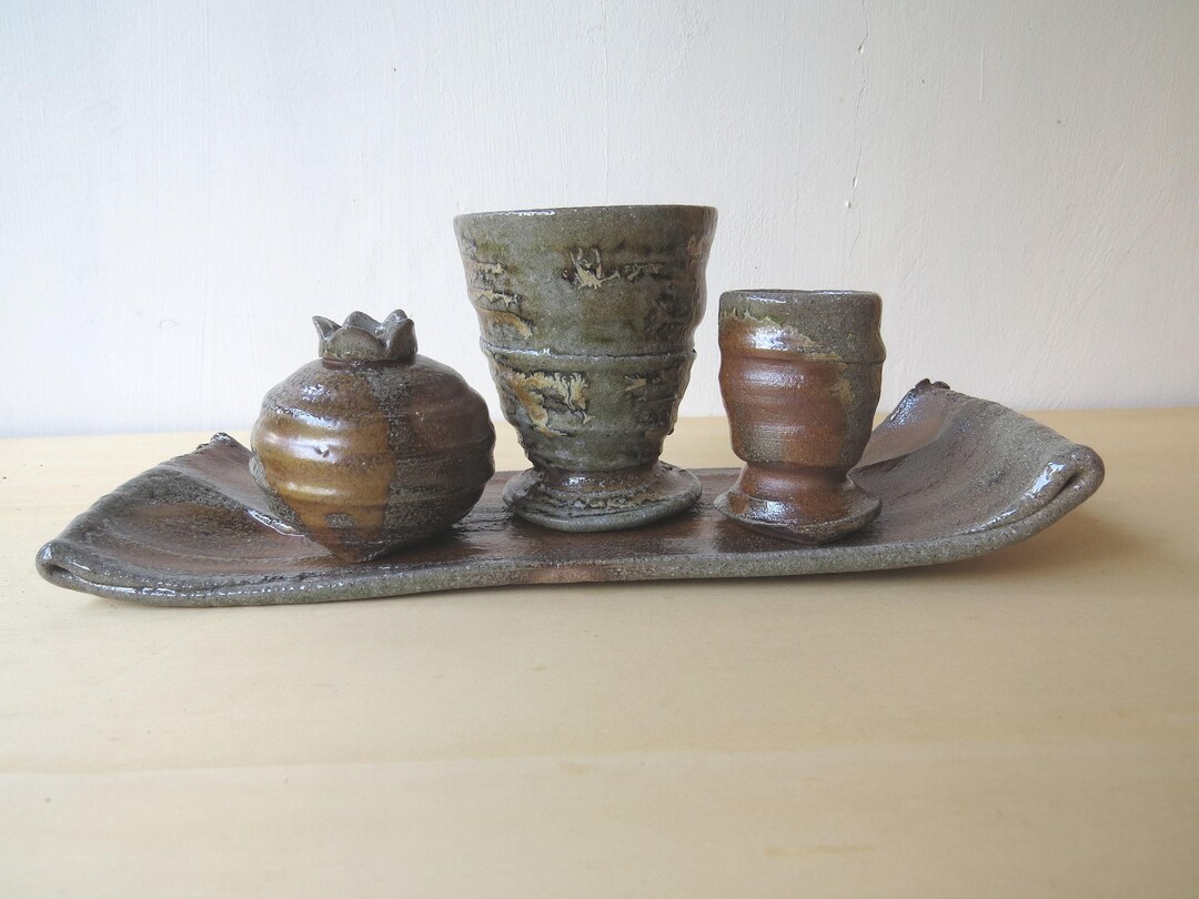 Contemporary Ceramic Havdalah Set Wood and Soda Fired Pottery - Etsy
