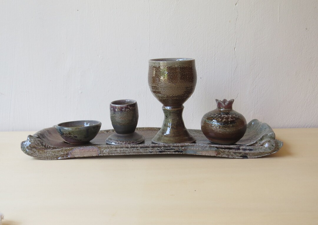 Handmade Ceramic Havdalah Set, Wood and Soda Fired Pottery - Etsy