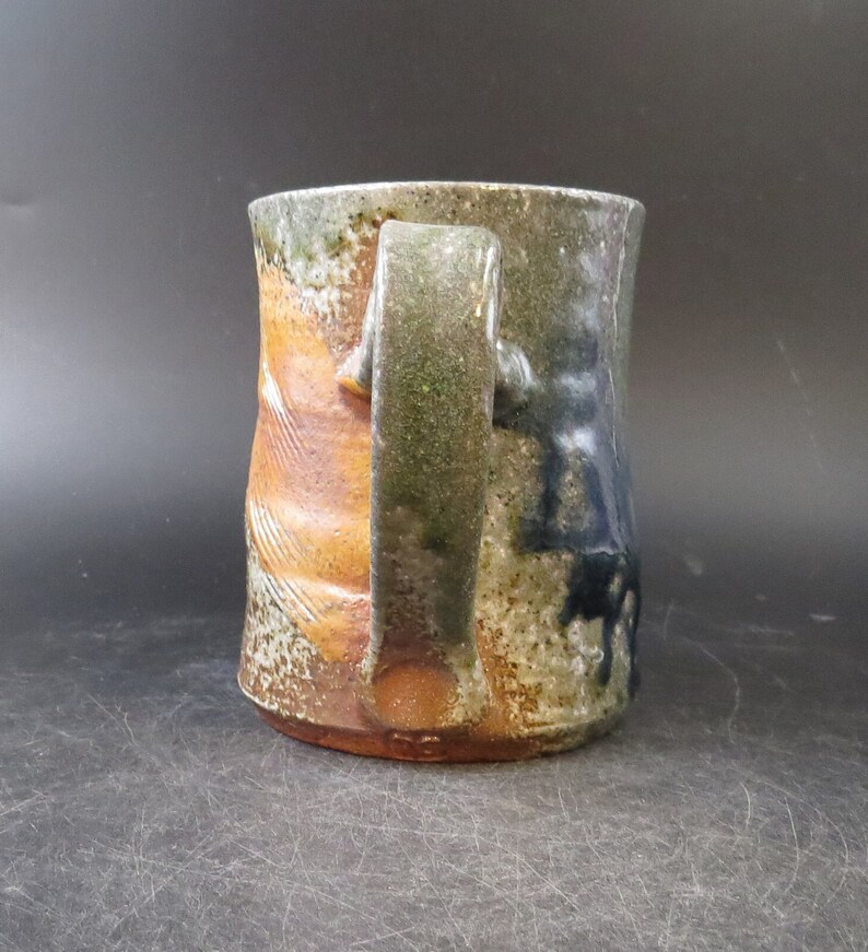 Large Rustic Pottery Mug, Handmade Ceramic, Wood and Soda Fired ספל ...