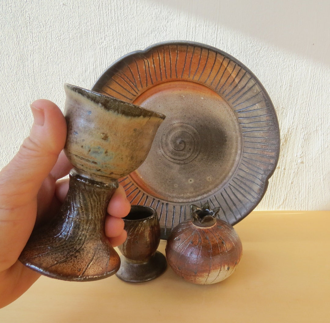Ceramic Havdalah Set, Wood and Soda Fired Handmade Pottery - Etsy