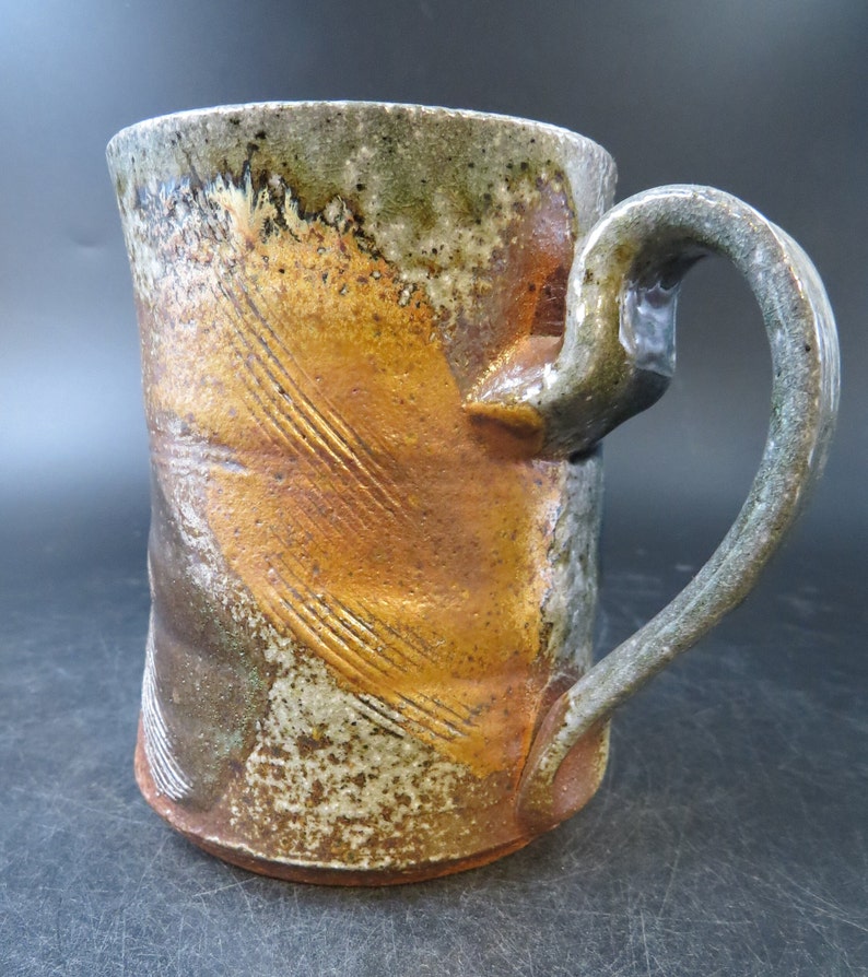 Large Rustic Pottery Mug Handmade Ceramic Wood and Soda - Etsy