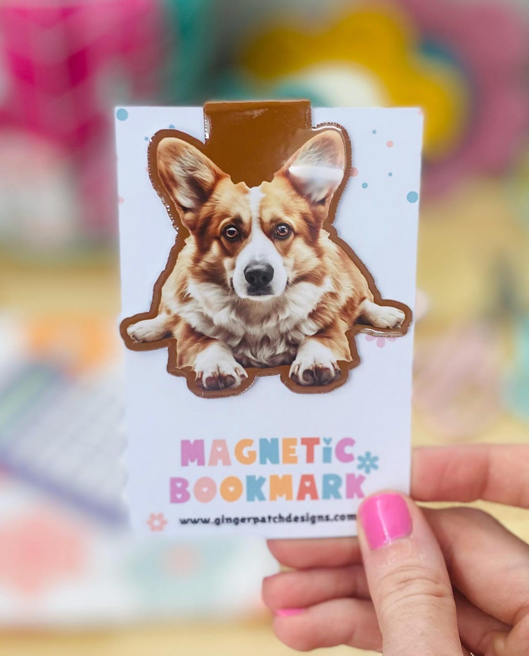 Corgi Magnetic Bookmark, Chubby Corgi, Sitting Corgi, Dog Bookmarks for ...