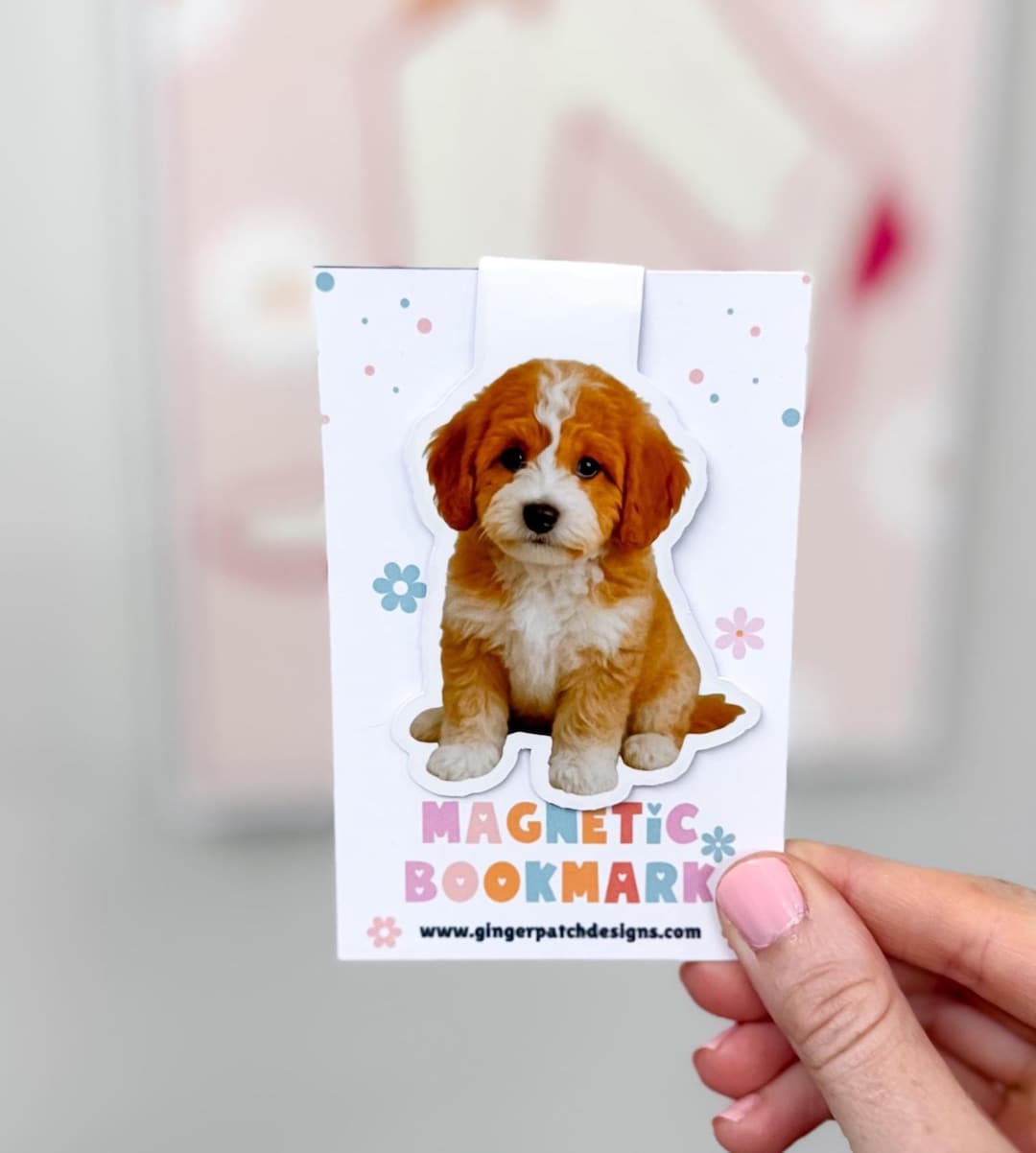 Bernadoodle Magnetic Bookmark, Tri-color Doodle, Dog Bookmarks for Kids ...