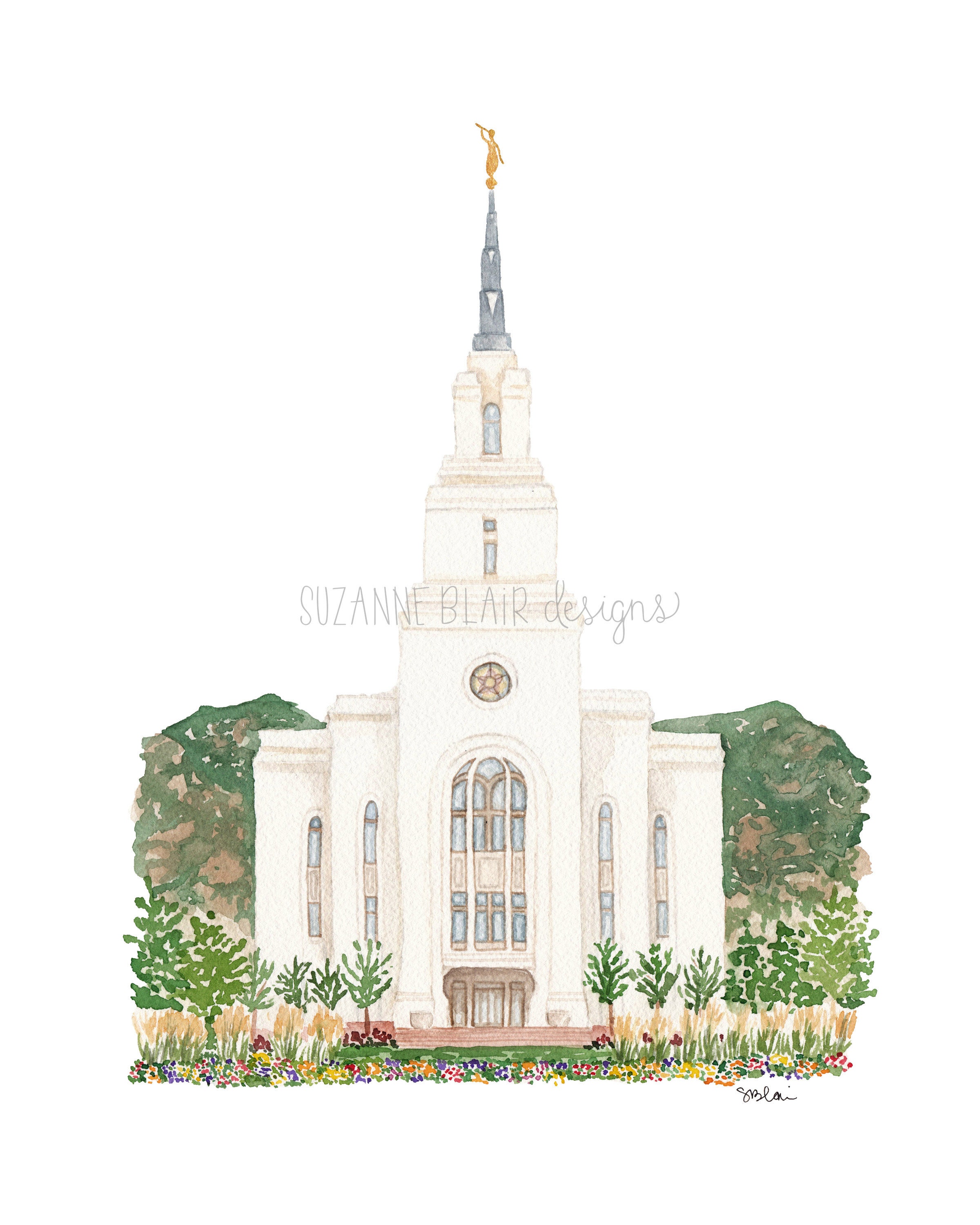 Layton Utah LDS Temple Watercolor Digital Download - Etsy
