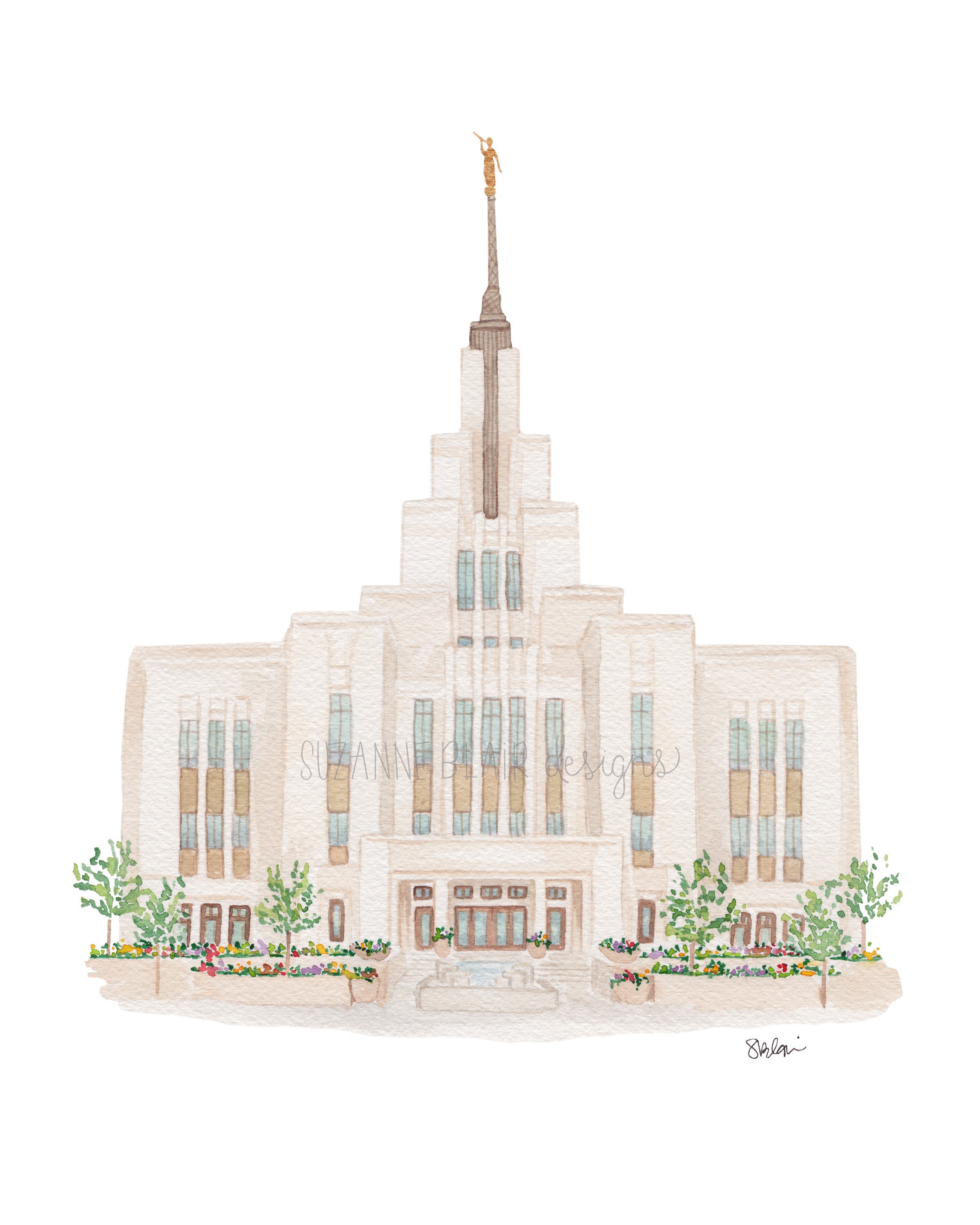 Saratoga Springs LDS Temple Watercolor Digital Download - Etsy