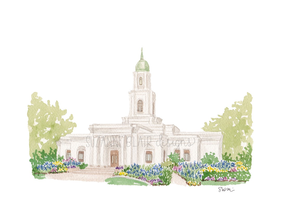 Austin Texas LDS Temple Watercolor Digital Download - Etsy