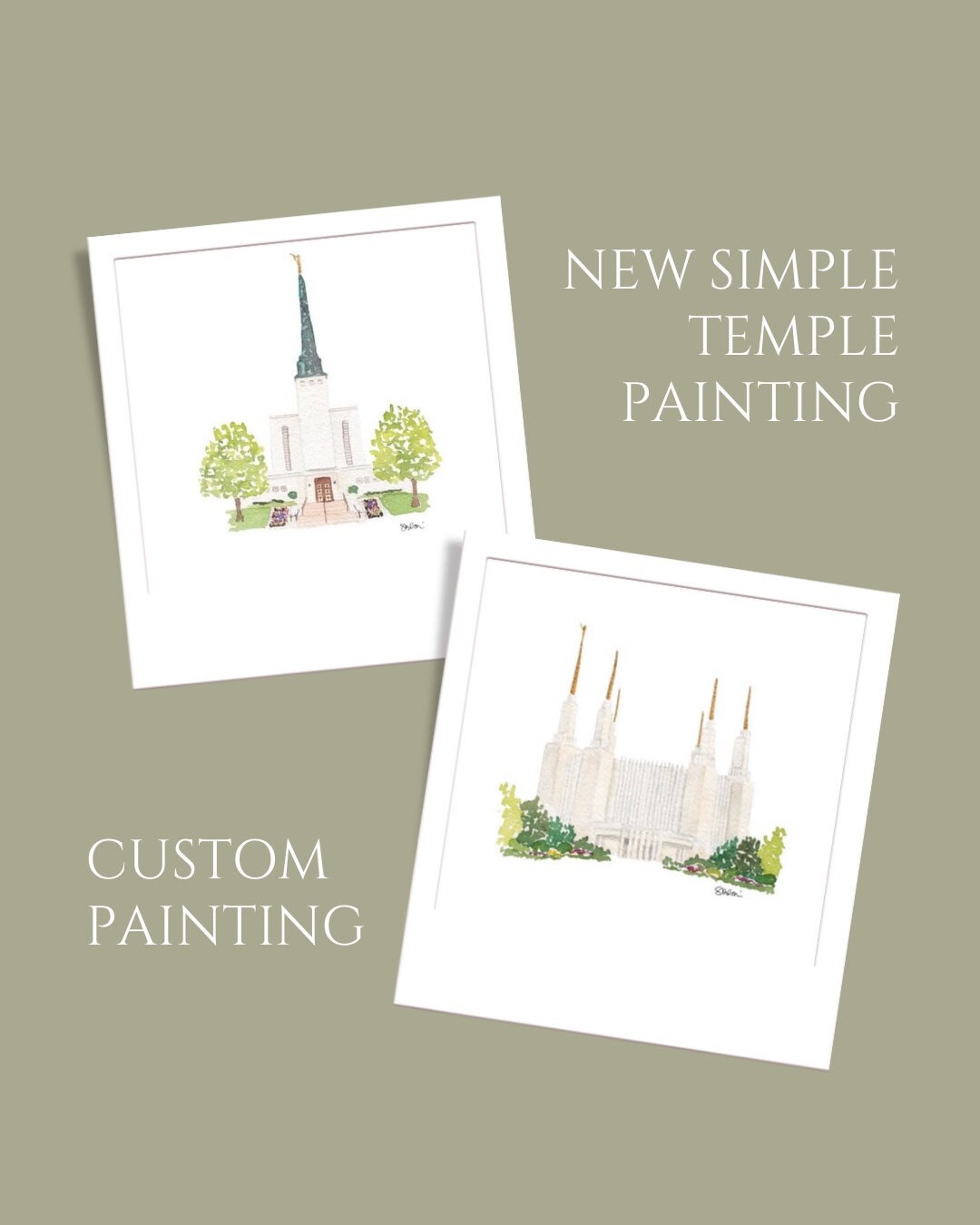 New Simple Temple Watercolor Painting - Etsy
