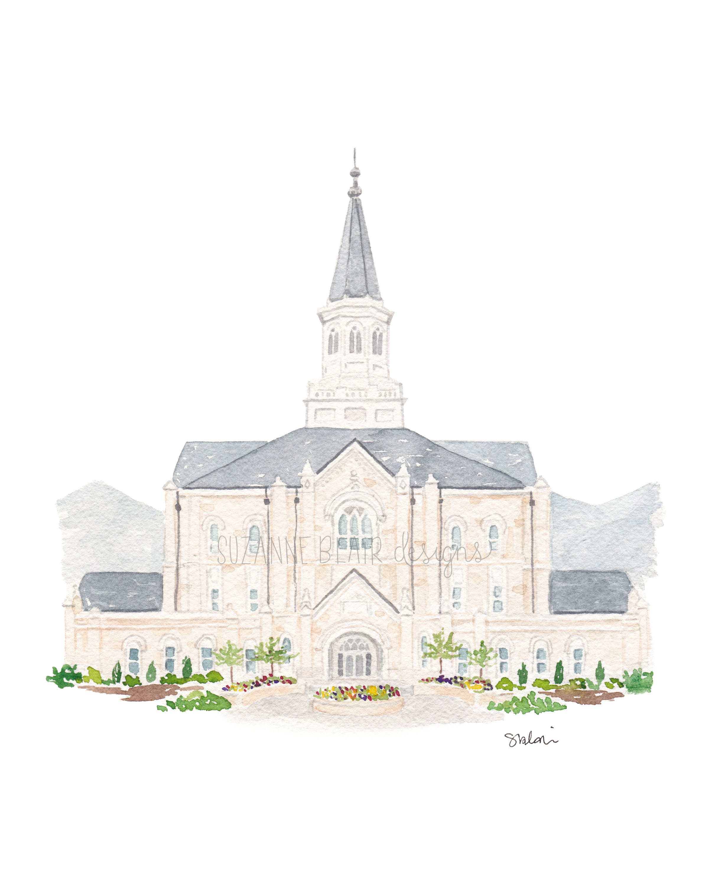 Taylorsville Utah LDS Temple Watercolor Digital Download - Etsy
