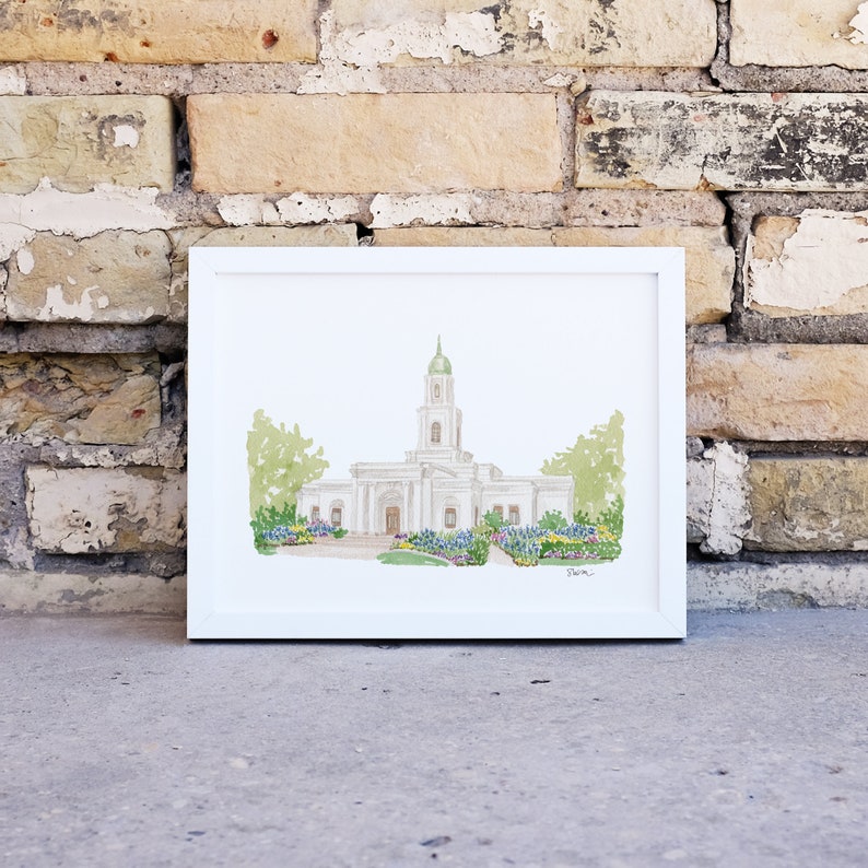 Austin Texas LDS Temple Watercolor Digital Download - Etsy