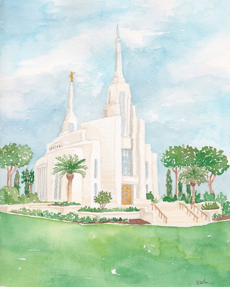Rome Italy Watercolor LDS Temple Digital Download Realistic - Etsy