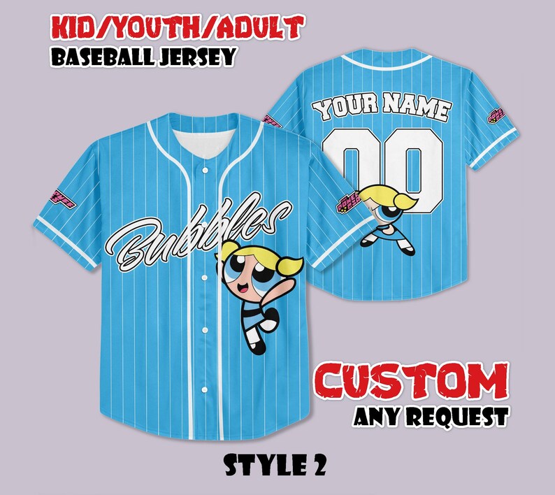 Custom Bubbles Baseball Jersey: Powerpuff Girls Fan Gift - Etsy