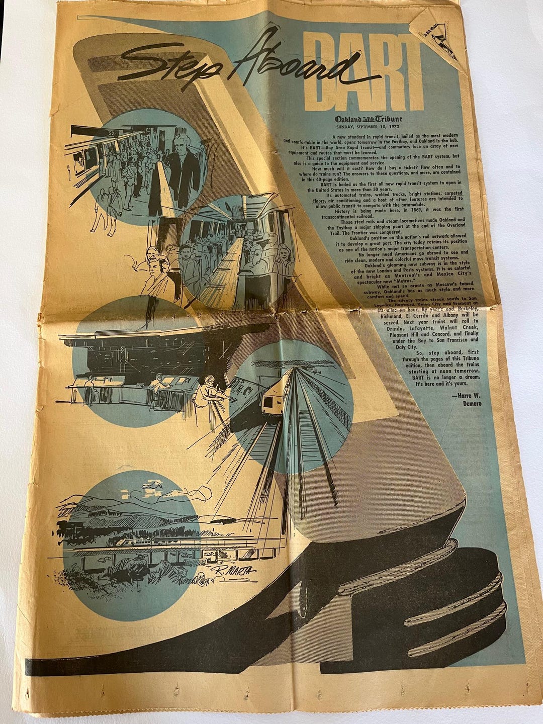 1970's BART Train Opening, Rare Original Newspaper, Oakland Tribune ...