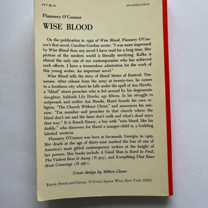 FLANNERY O'CONNOR Wise Blood Cover Art by Milton Glaser Vintage ...